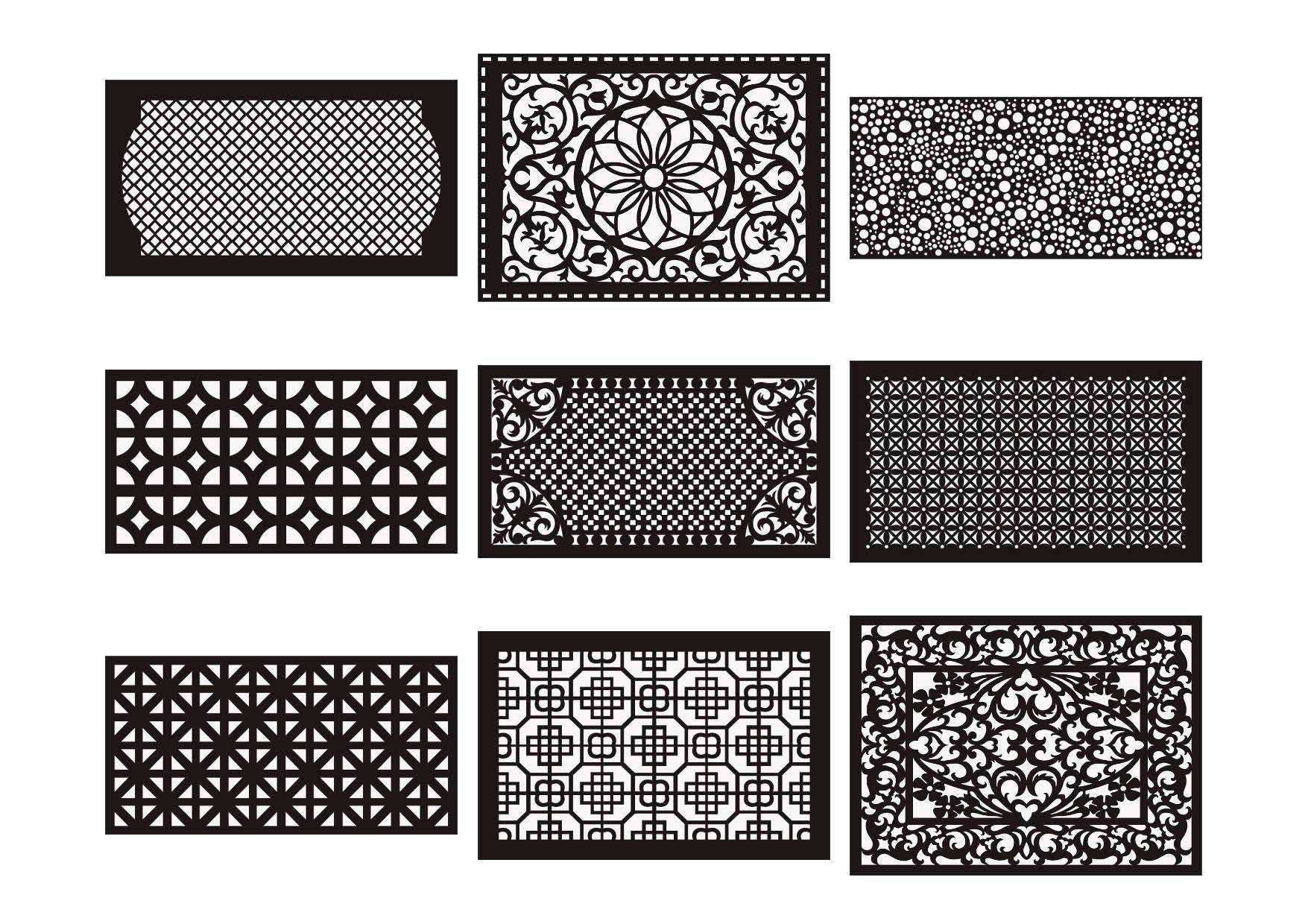 CNC Router and Laser Kit 50 Vectors Files Knockout Panel Decoration ...