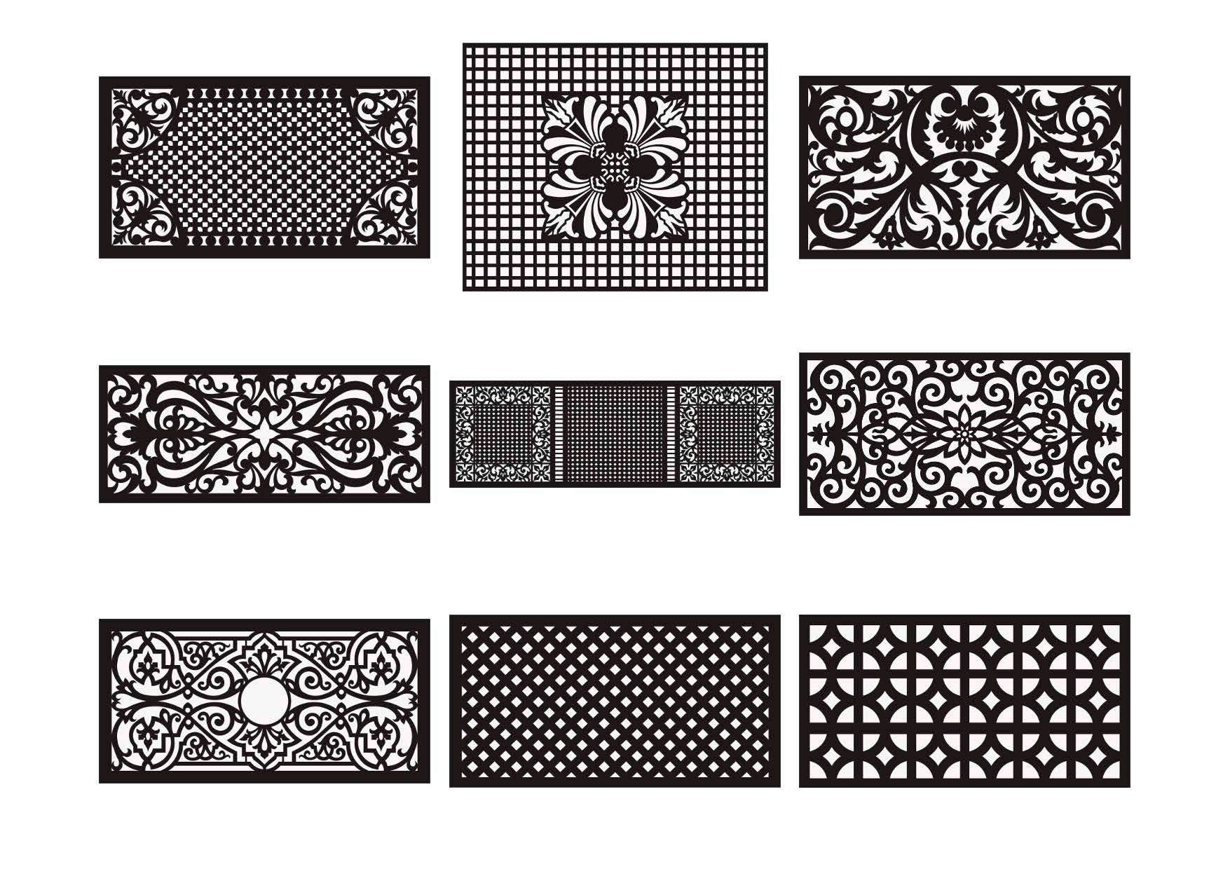 CNC Router and Laser Kit 50 Vectors Files Knockout Panel Decoration ...