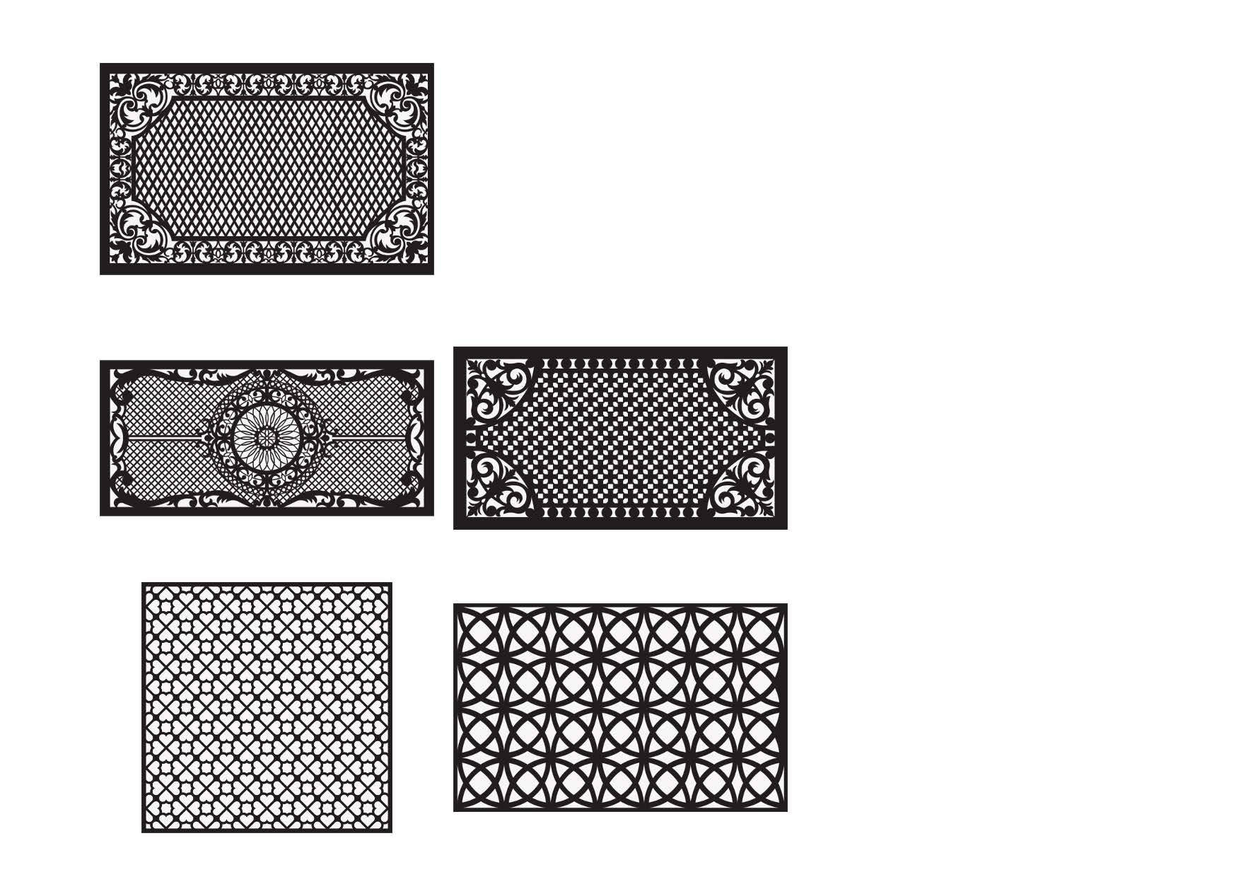 CNC Router and Laser Kit 50 Vectors Files Knockout Panel Decoration ...