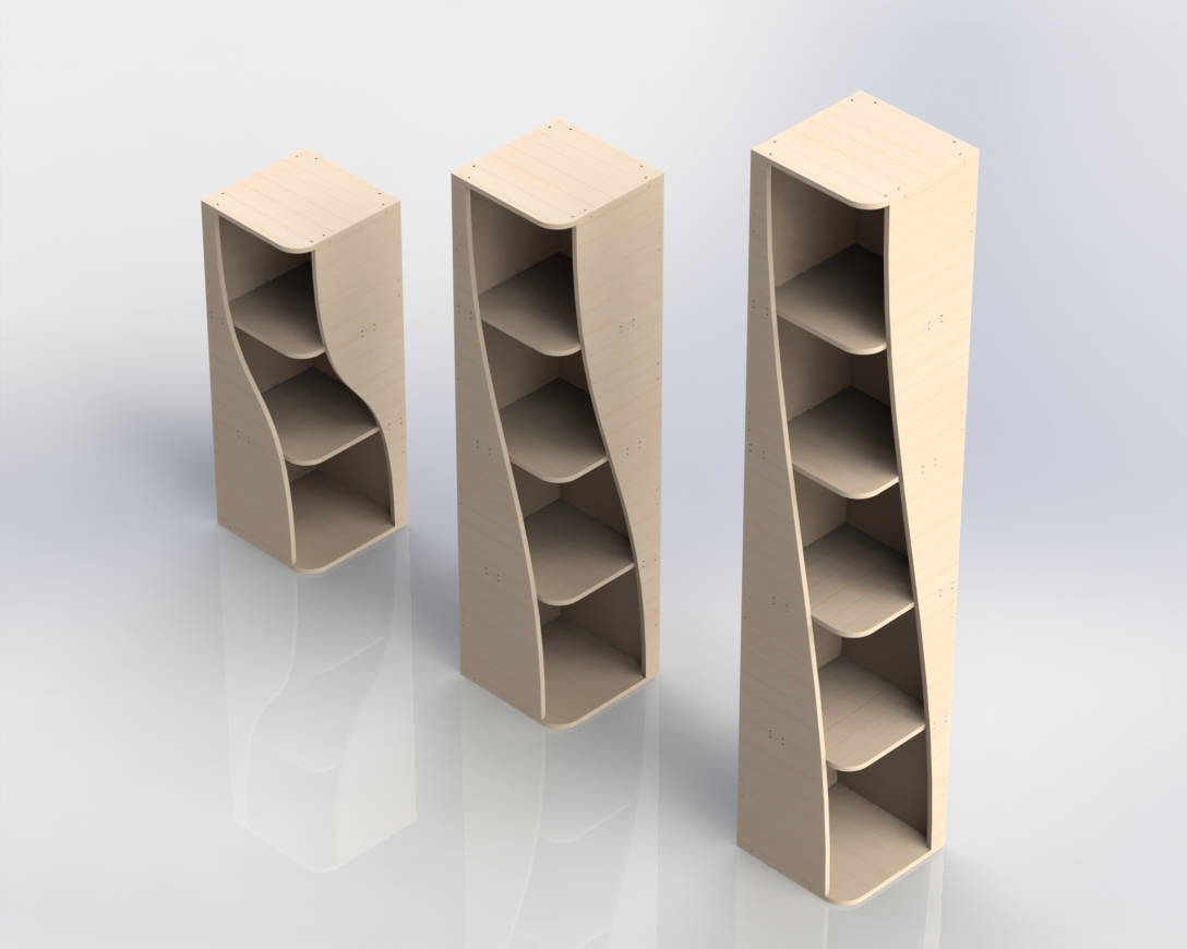 Archivo para Router CNC o láser vectores DXF Twisted estante 15mm 063 ...
