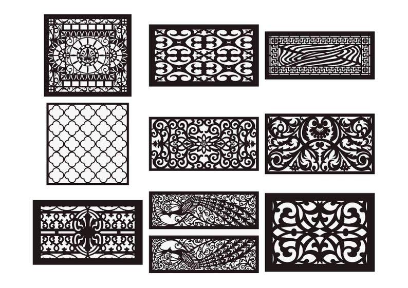 CNC Router and Laser Kit 50 Vectors Files Knockout Panel Decoration ...