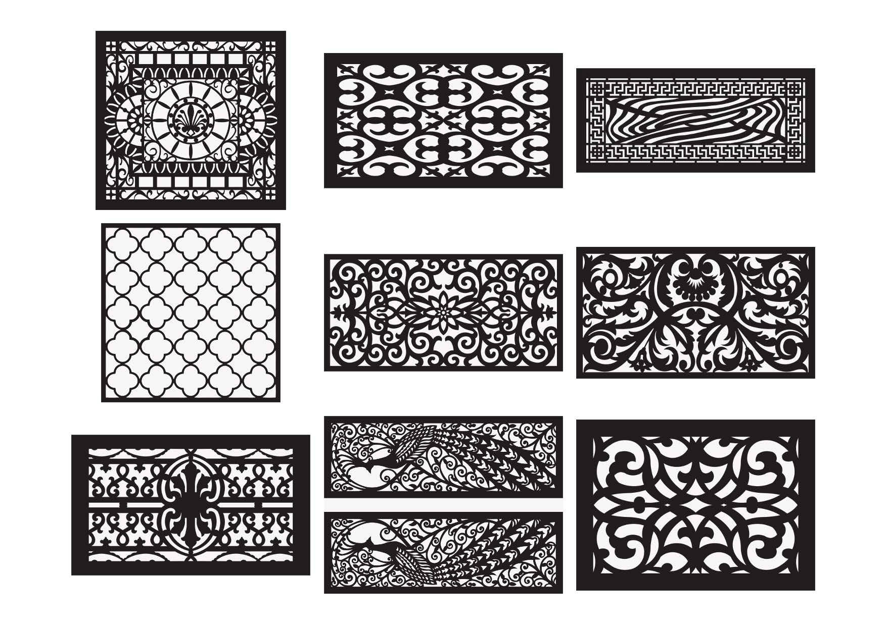 CNC Router and Laser Kit 50 Vectors Files Knockout Panel Decoration ...