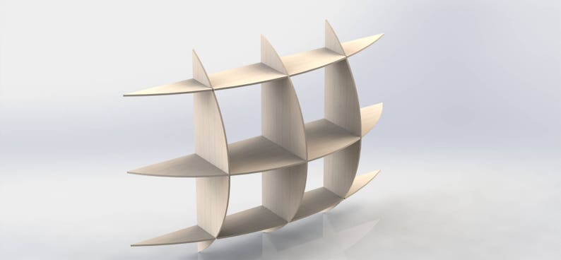 Shelf Design for Laser Cutting DXF File MDF Woodworking Artcam Vcarve ...