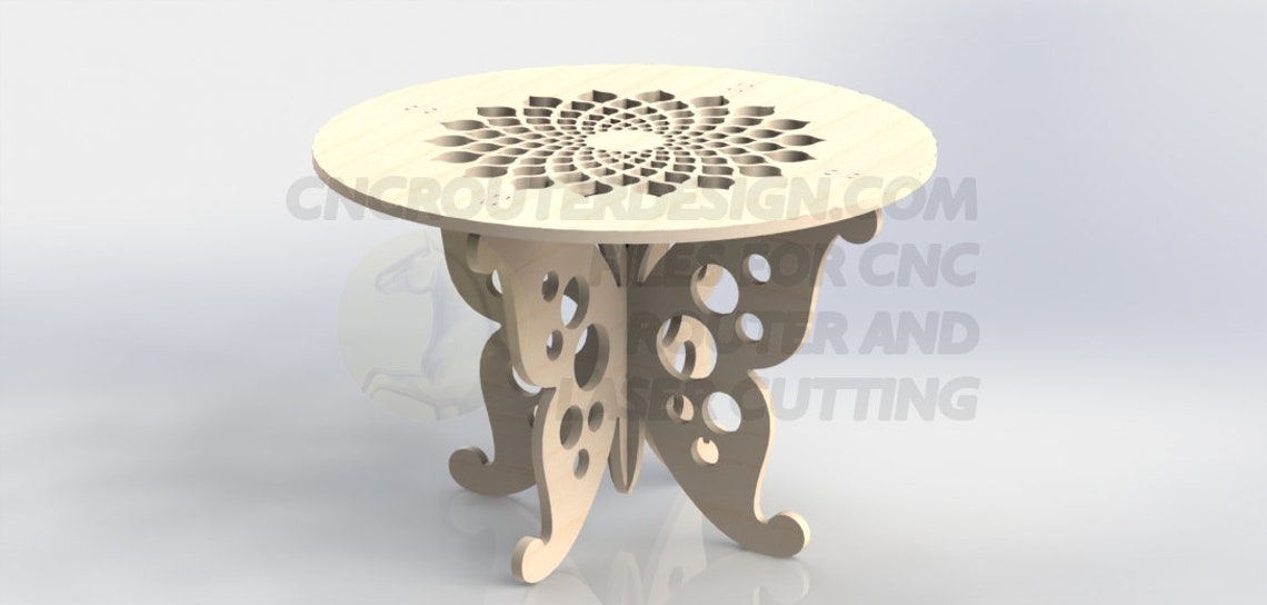 Design Template Butterfly Table for CNC Router or Laser Cutting Aspire ...