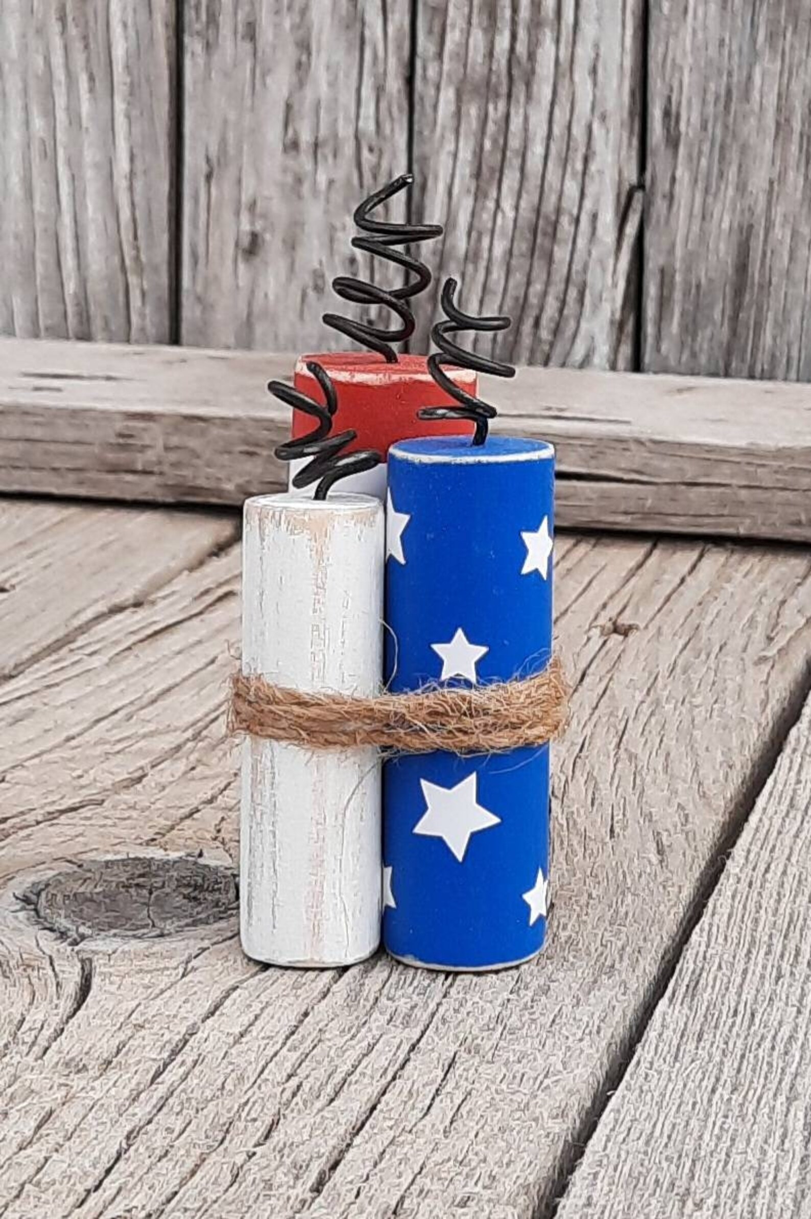 Wooden Firecracker, Small Fireworks Tier Tray Decor, Mini Firecracker ...