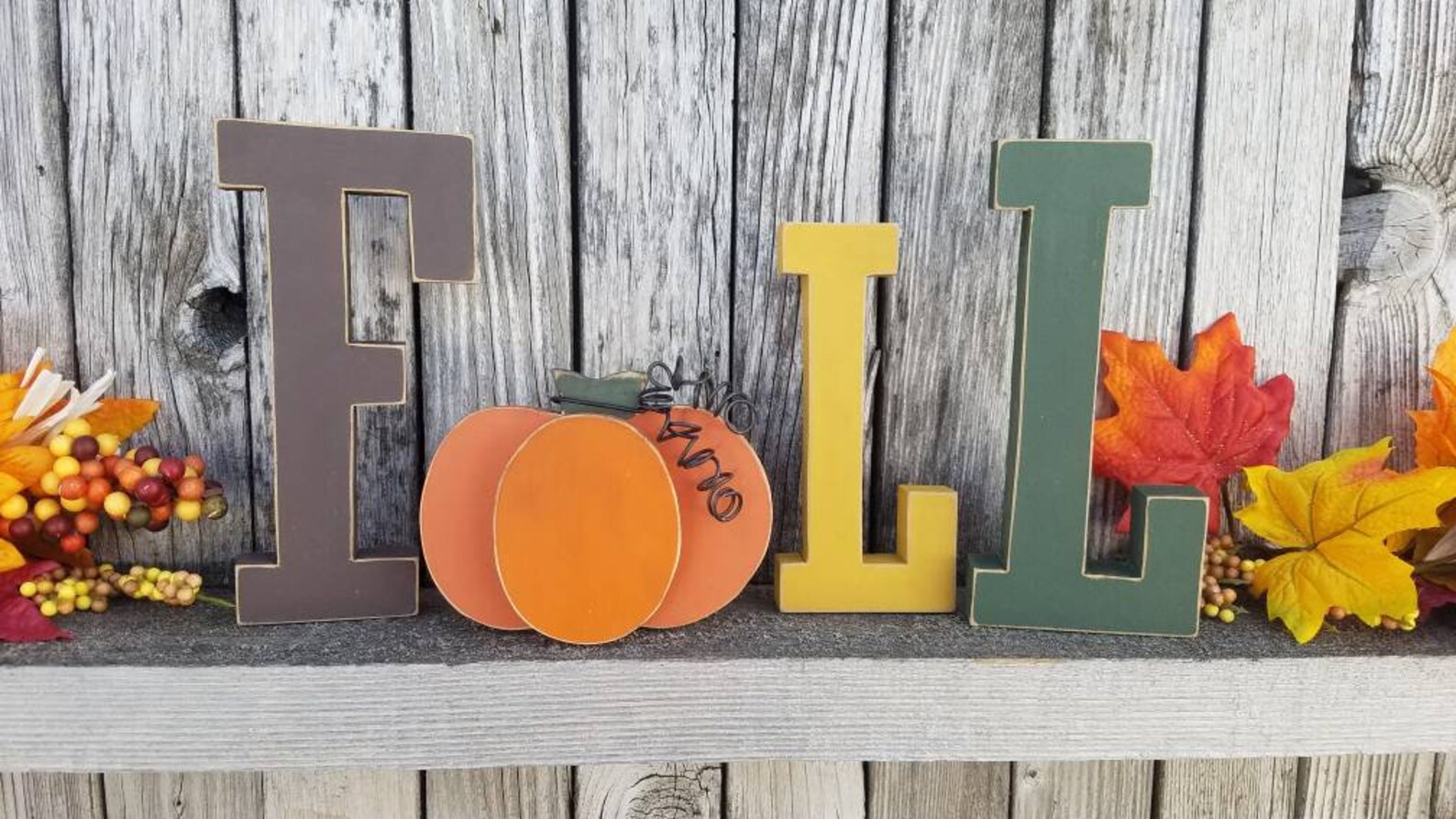Fall Wood Letter Set With 2 Layer Pumpkin Seasonal Home Decor - Etsy