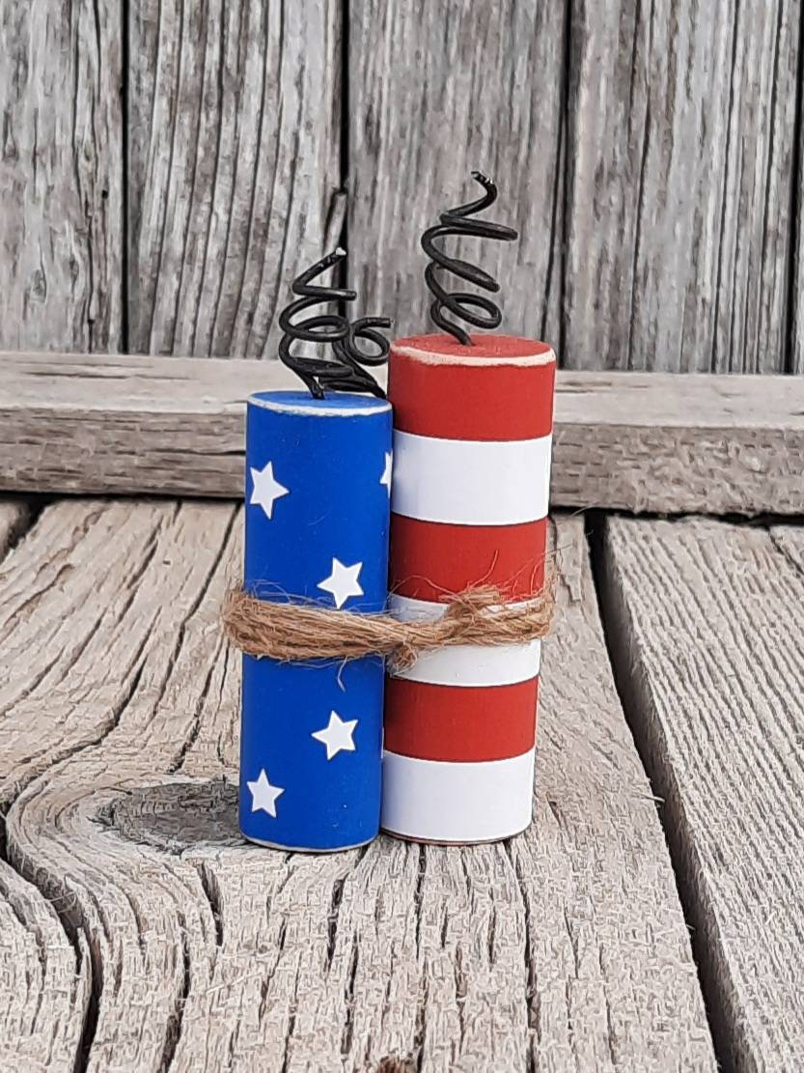 Wooden Firecracker, Small Fireworks Tier Tray Decor, Mini Firecracker ...