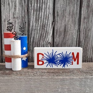 Wooden Firecracker, Small Fireworks Tier Tray Decor, Mini Firecracker ...