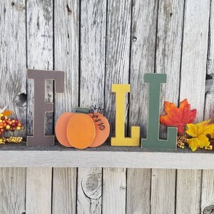 Fall Wood Letter Set With 2 Layer Pumpkin, Seasonal Home Decor for Fall ...