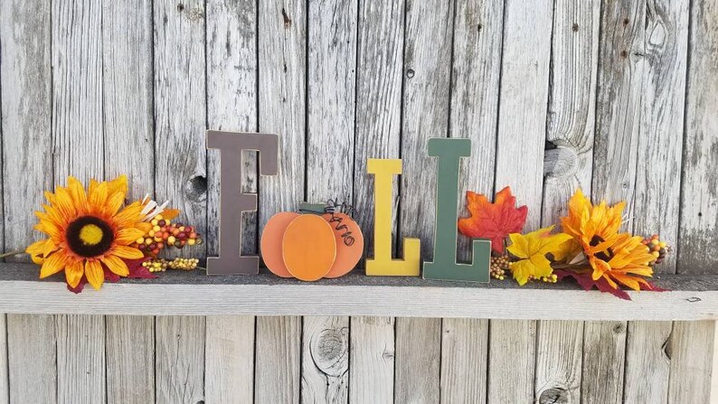 Fall Wood Letter Set With 2 Layer Pumpkin Seasonal Home Decor - Etsy