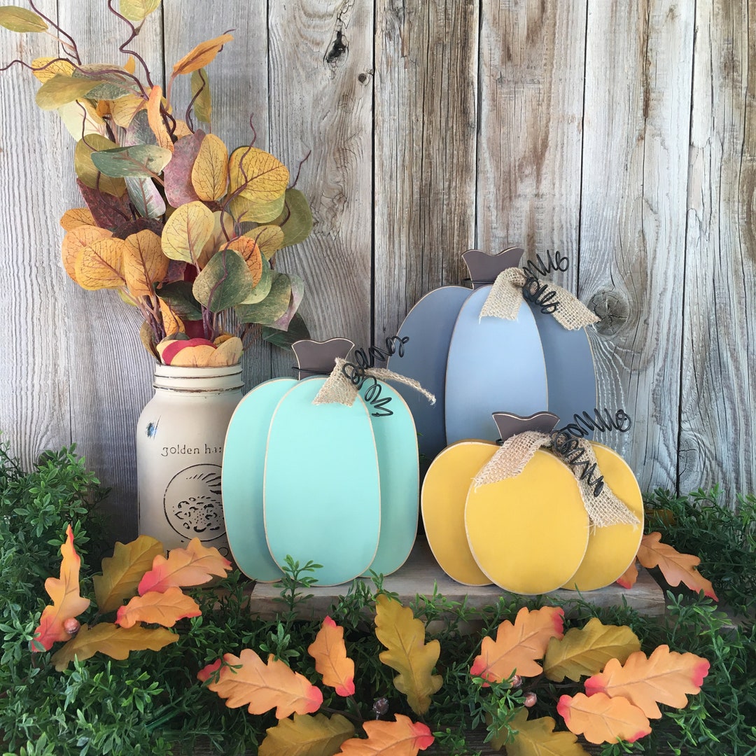 Rustic Wood Pumpkins, Freestanding, Fall Thanksgiving Decor - Etsy