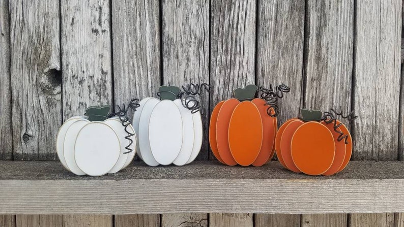 Rustic Mini Wooden Pumpkin Set: Farmhouse Tiered Tray Decor - Etsy