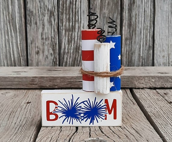 Wooden Firecracker Small Fireworks Tier Tray Decor Mini - Etsy