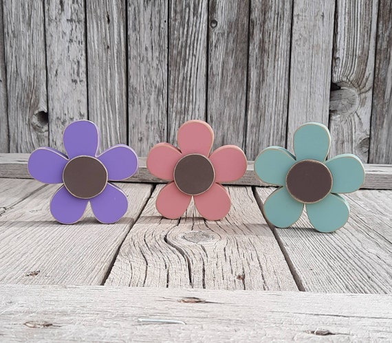 Wooden Flowers Wood Daisy's Daisy Shelf Sitters - Etsy
