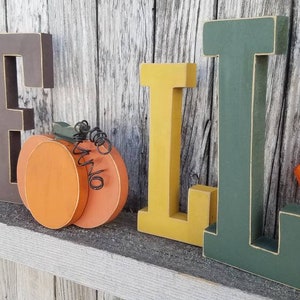 Fall Wood Letter Set With 2 Layer Pumpkin, Seasonal Home Decor for Fall ...