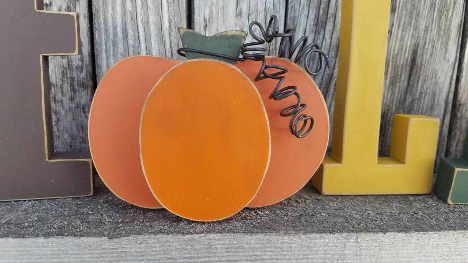 Fall Wood Letter Set With 2 Layer Pumpkin, Seasonal Home Decor for Fall ...
