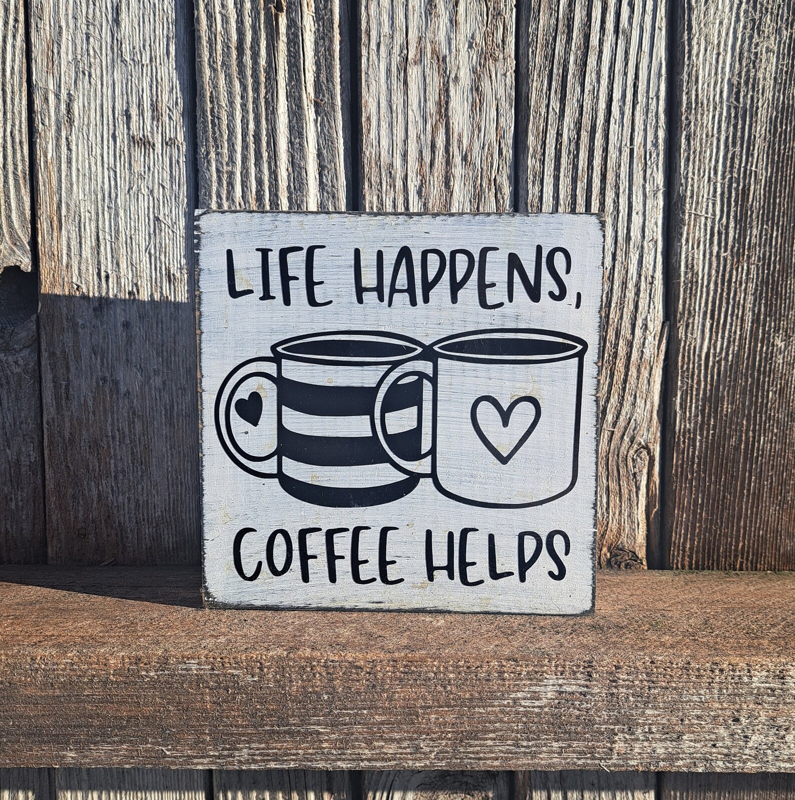 Funny Coffee Bar Sign: First Coffee, Then Things - Wooden Decor - Etsy