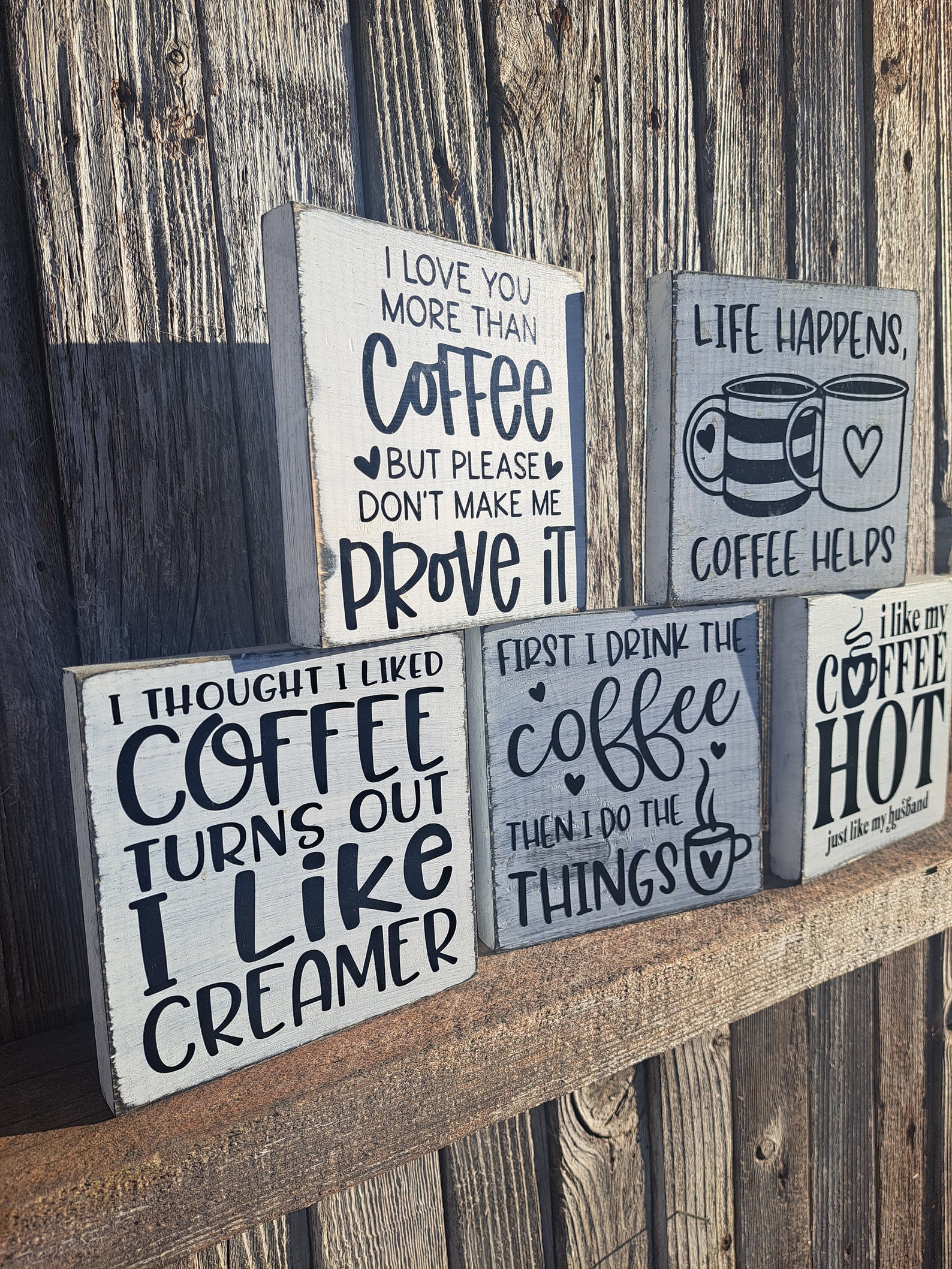 Funny Coffee Bar Sign: First Coffee, Then Things - Wooden Decor - Etsy