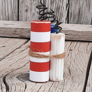 Wooden Firecracker, Small Fireworks Tier Tray Decor, Mini Firecracker ...