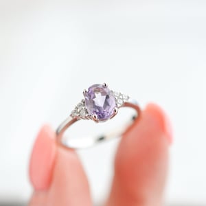 Tya Lilac Amethyst Promise Ring Sterling Silver Engagement Dainty ...