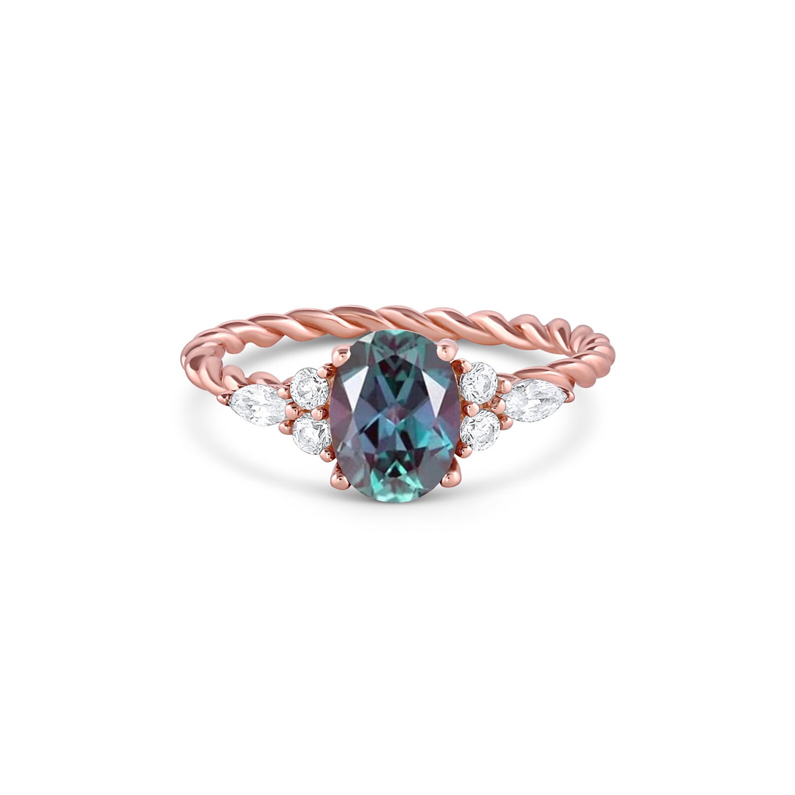 Fig 14K Rose Gold Filled Ring Engagement Rings for Women - Etsy