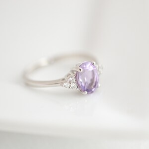 Tya Lilac Amethyst Promise Ring Sterling Silver Engagement Dainty ...