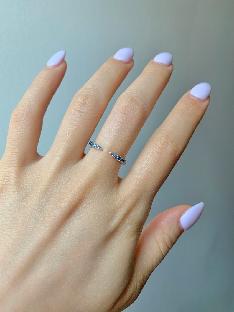 Esi Natural London Blue Topaz Wedding Band Open Gap Ring - Etsy