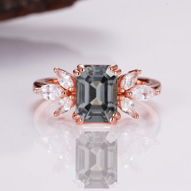 Grey Diamond Ring - Etsy