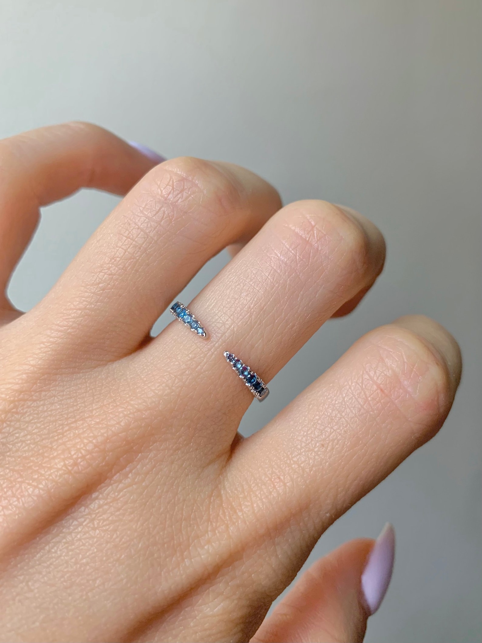 Esi Natural London Blue Topaz Wedding Band Open Gap Ring - Etsy