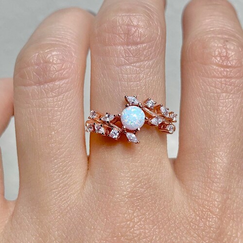 Fia Opal Ring Opal Jewelry Dainty Ring Vintage Sterling Silver - Etsy