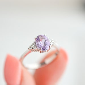 Tya Lilac Amethyst Promise Ring Sterling Silver Engagement Dainty ...