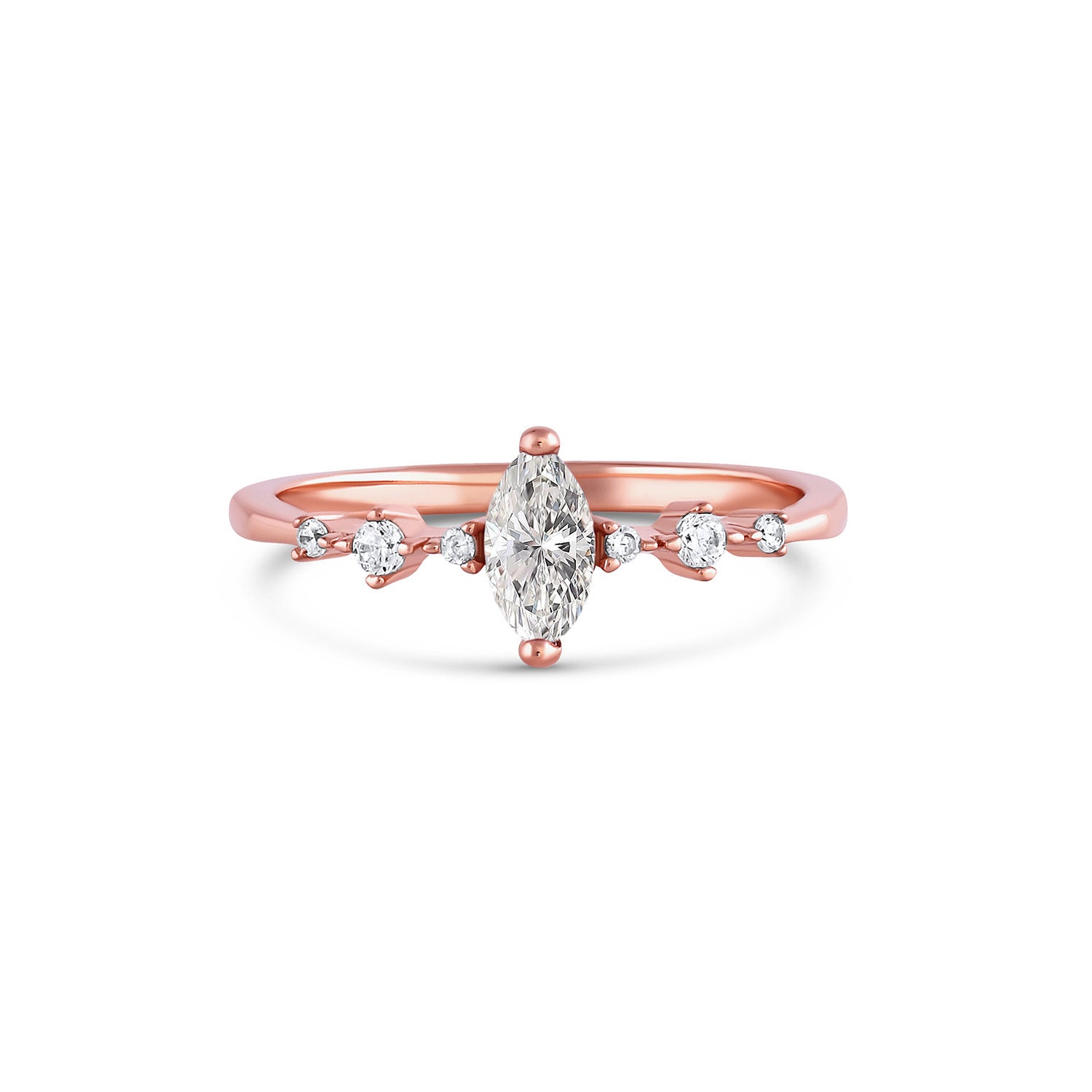 Ava Crystal Ring Silver Rings for Women Rose Gold Ring - Etsy UK