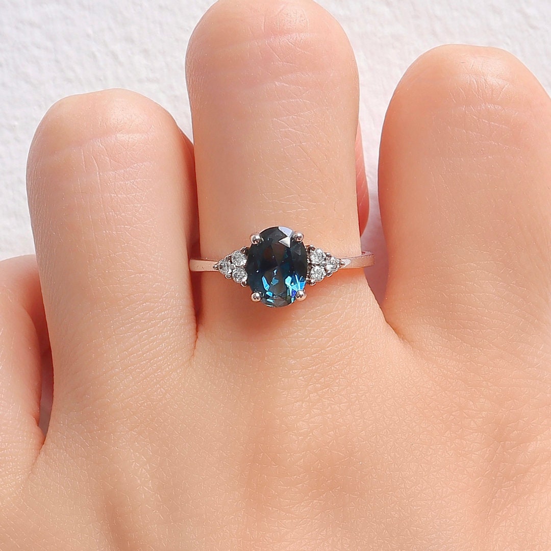 Tya Promise Ring Sterling Silver Rings for Women London Blue Topaz Ring Engagement Ring ...