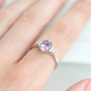 Tya Lilac Amethyst Promise Ring Sterling Silver Engagement Dainty ...