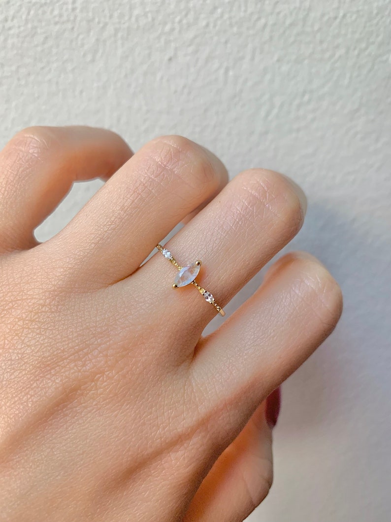 Aya Rose Gold Moonstone Ring Gold Rings for Women Engagement - Etsy