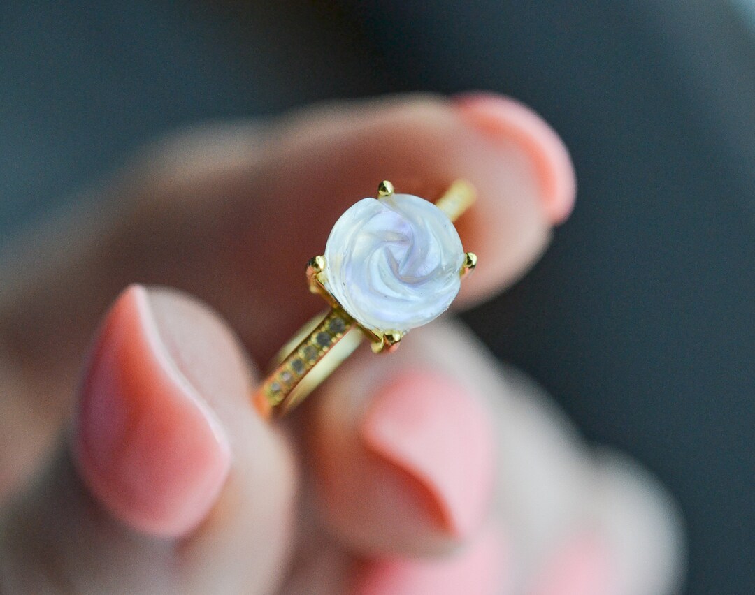 Rebecca Dainty Raw Rose Quartz Ring Gold Filled - Perfect Bridesmaid ...