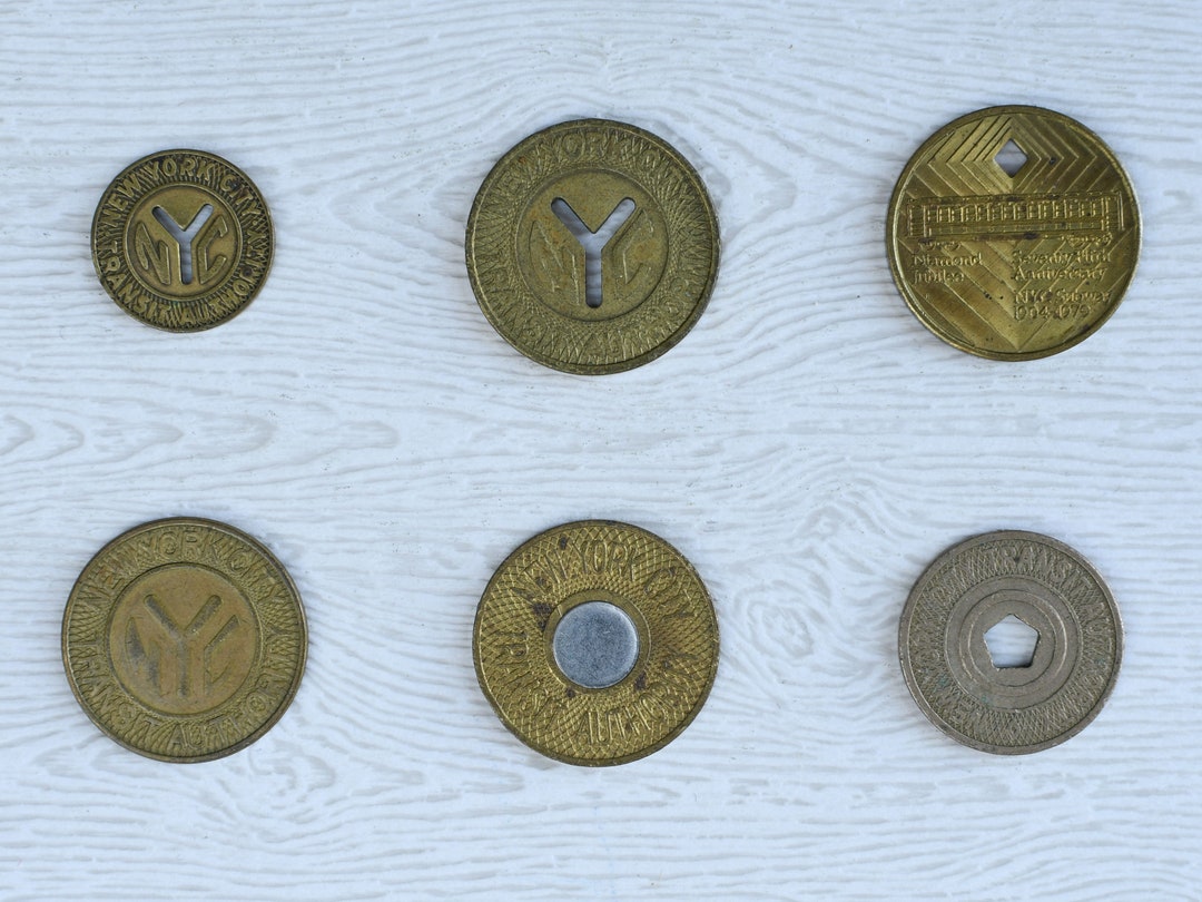 Complete Set of 6 NYC Subway Tokens NYCTA MTA New York City - Etsy