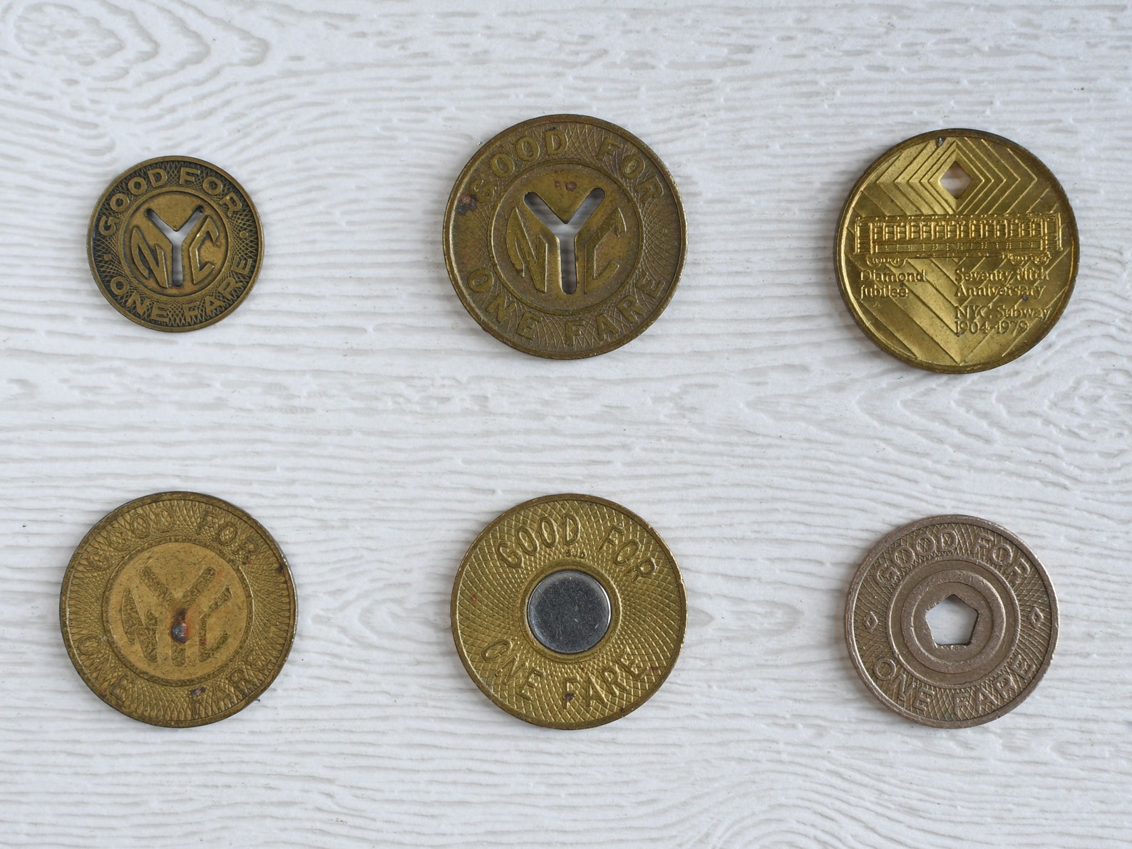 Complete Set of 6 NYC Subway Tokens NYCTA MTA New York City - Etsy