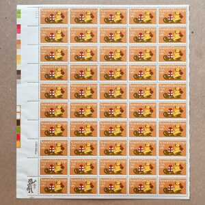 Season's Greetings - Felt Bear on Sled With Gift Unused Sheet Full Pane ...