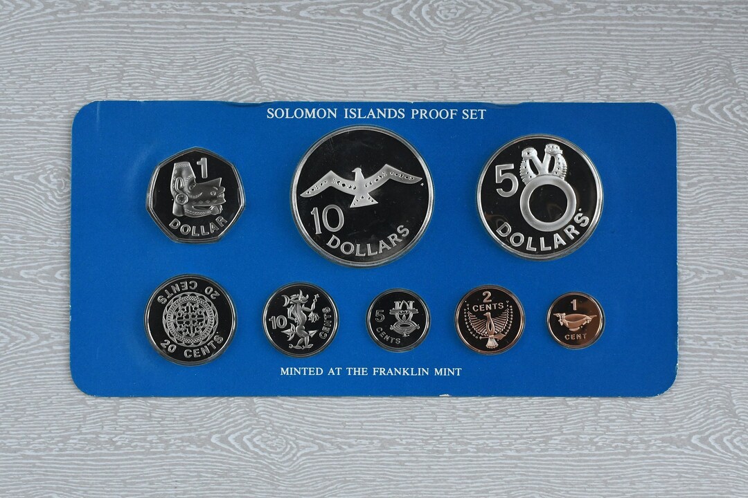 1980 Solomon Islands 8 Coin Proof Set (minted at the Franklin Mint) in ...