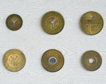 Complete Set of 6 NYC Subway Tokens NYCTA MTA New York City - Etsy
