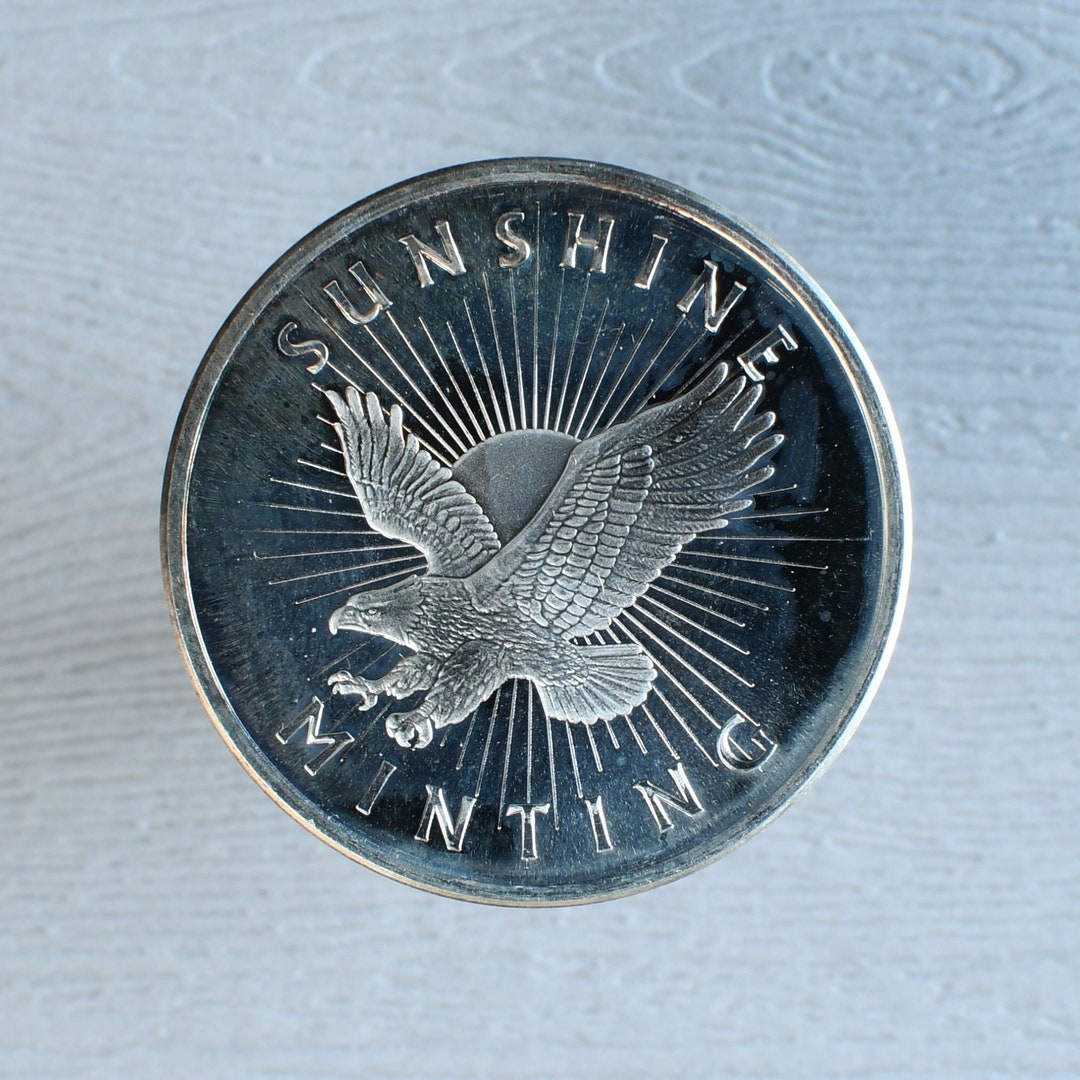 Sunshine Minting 1 Oz .999 Fine Silver Art Round With Eagle SI Mint ...