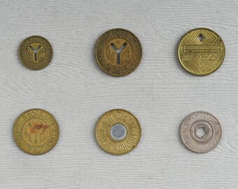 Complete Set of 6 NYC Subway Tokens NYCTA MTA New York City Transit ...