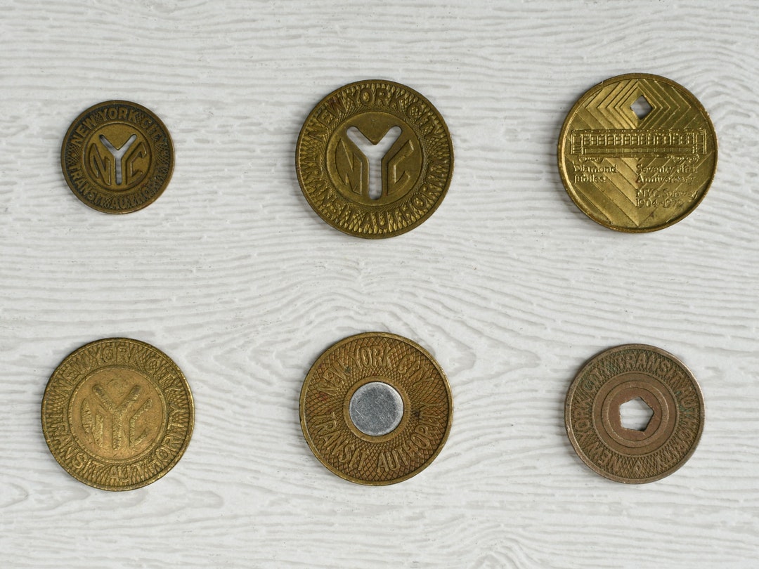 Complete Set of 6 NYC Subway Tokens NYCTA MTA New York City - Etsy