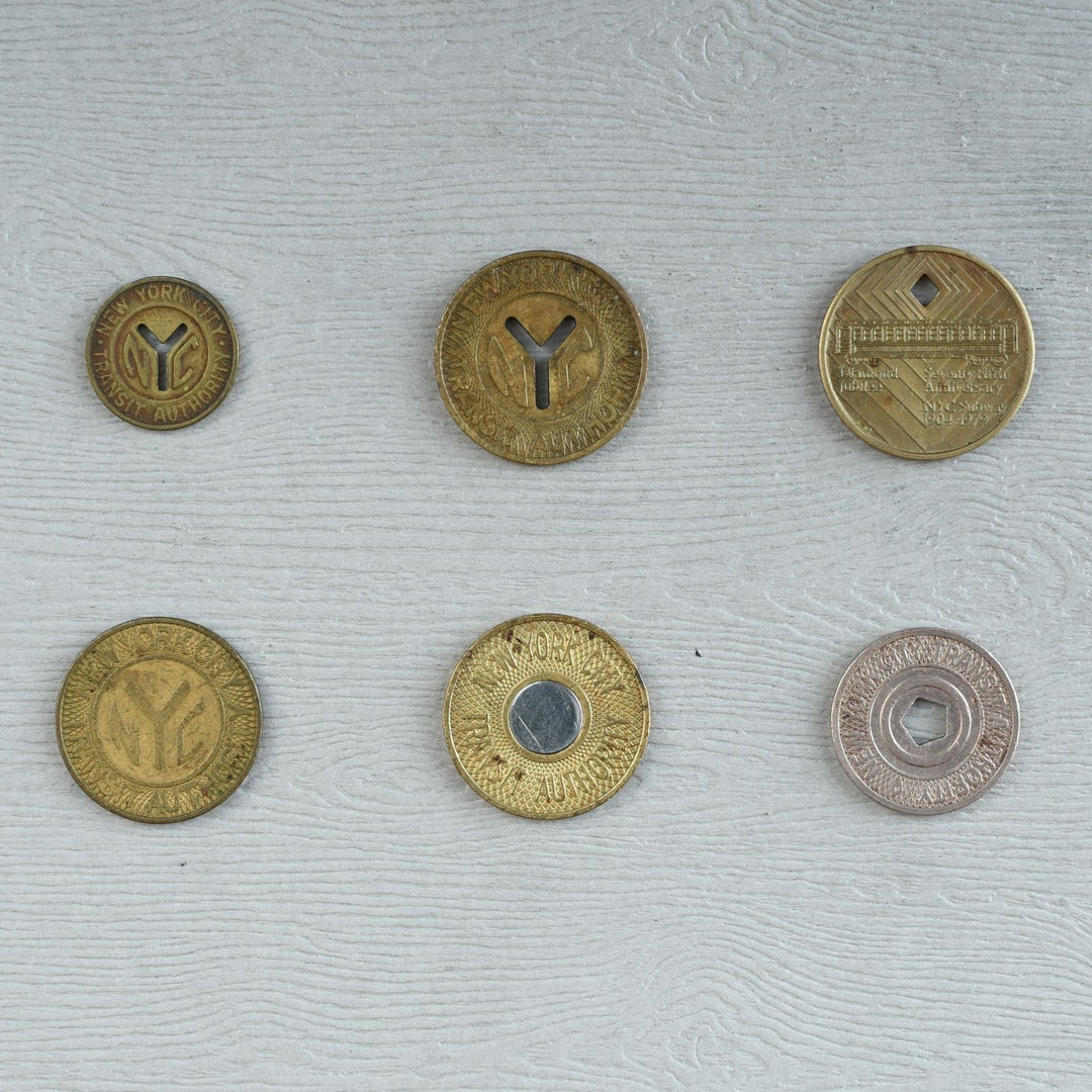 Complete Set of 6 NYC Subway Tokens NYCTA MTA New York City Transit ...