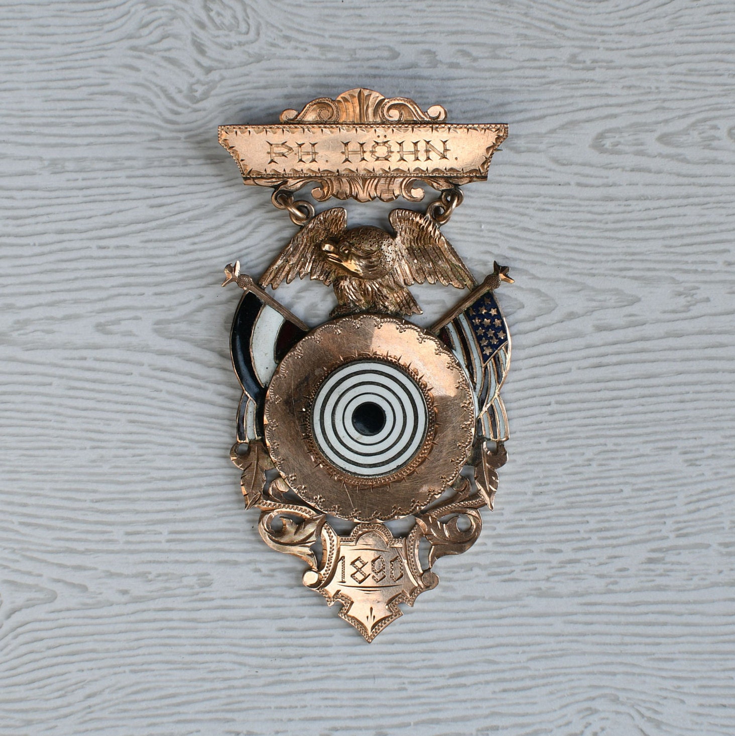 1890 Enameled Bullseye Gold Shooting Medal With 13 Star United - Etsy ...