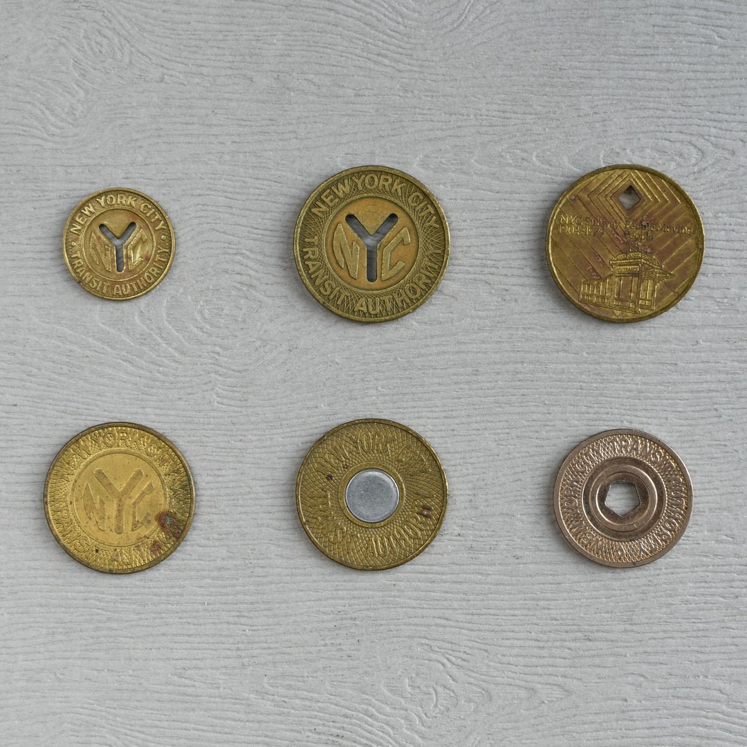 Complete Set of 6 NYC Subway Tokens NYCTA MTA New York City - Etsy