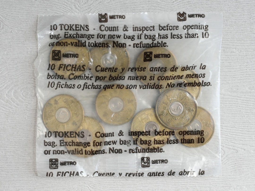 Bag of 10 Los Angeles Transit Authority "good for One Base Fare" LA, CA ...