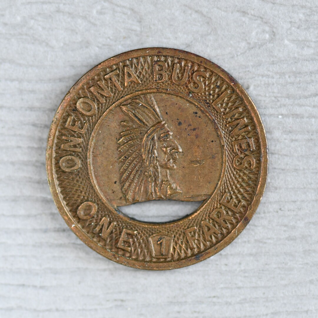 Oneonta Bus Lines, NY Indian Head one Fare Thrifty Mctoken Says Ride ...