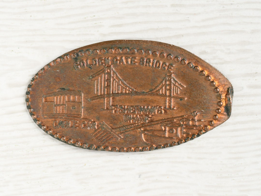 Golden Gate Bridge Elongated Pressed Penny One Cent Coin San Francisco ...